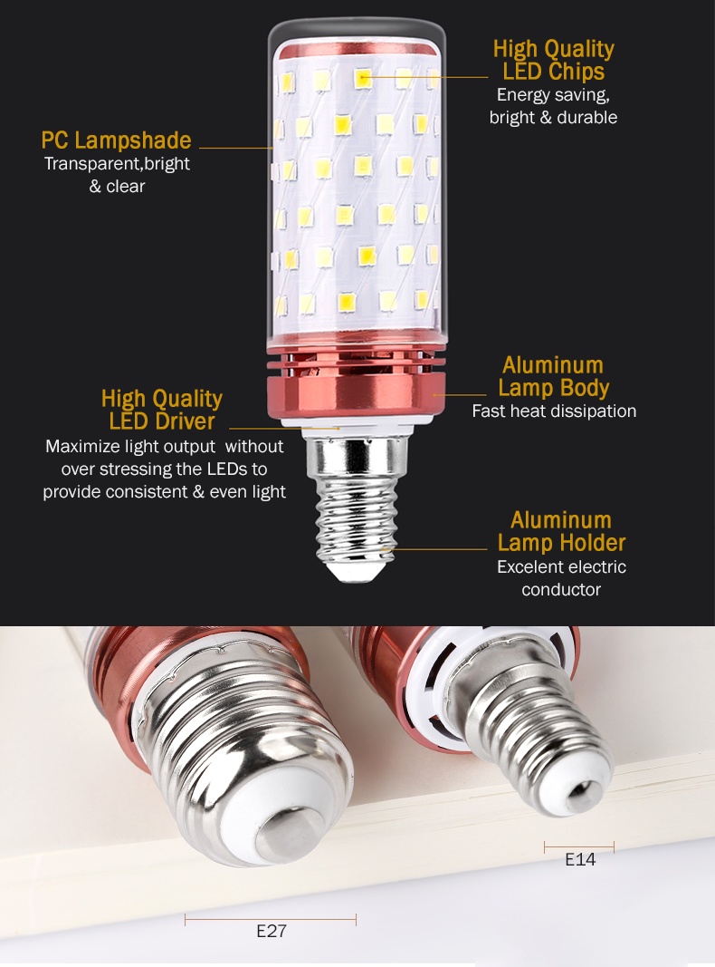 12W/16W/32W LED Corn Bulb E14 E27 LED High Brightness Lamp Bulb AC 220V | Shopee Malaysia