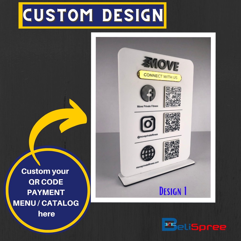 ACRYLIC QR CODE PAYMENT DISPLAY / MENU DISPLAY / ADVERTISEMENT DISPLAY ...