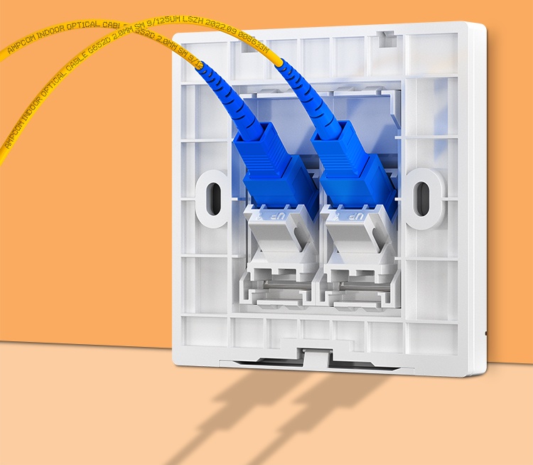 AMPCOM Fiber Optic Angled Wall Plate LC SC FC ST Simplex Duplex FTTH ...
