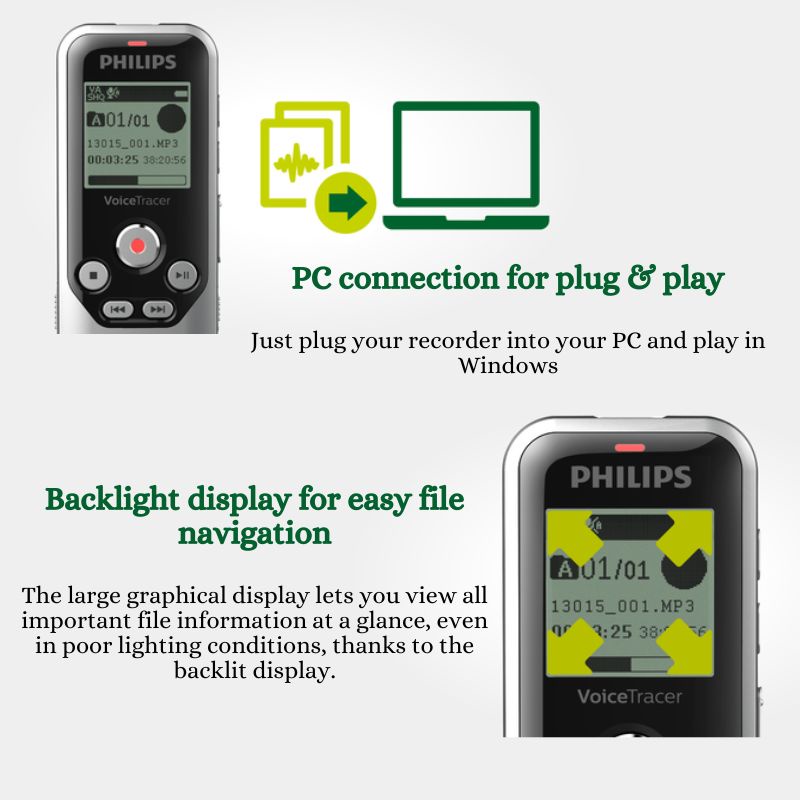 Philips DVT1150 4GB / DVT1250 8GB Digital Voice Recorder | Shopee Malaysia