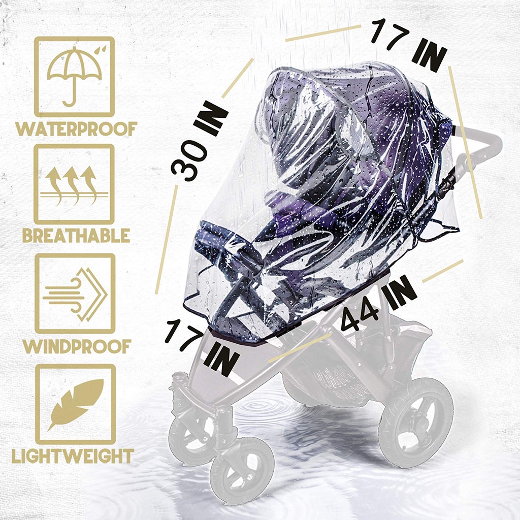 XL Size PVC Transparent Waterproof Baby Stroller Rain Cover Dust Wind ...