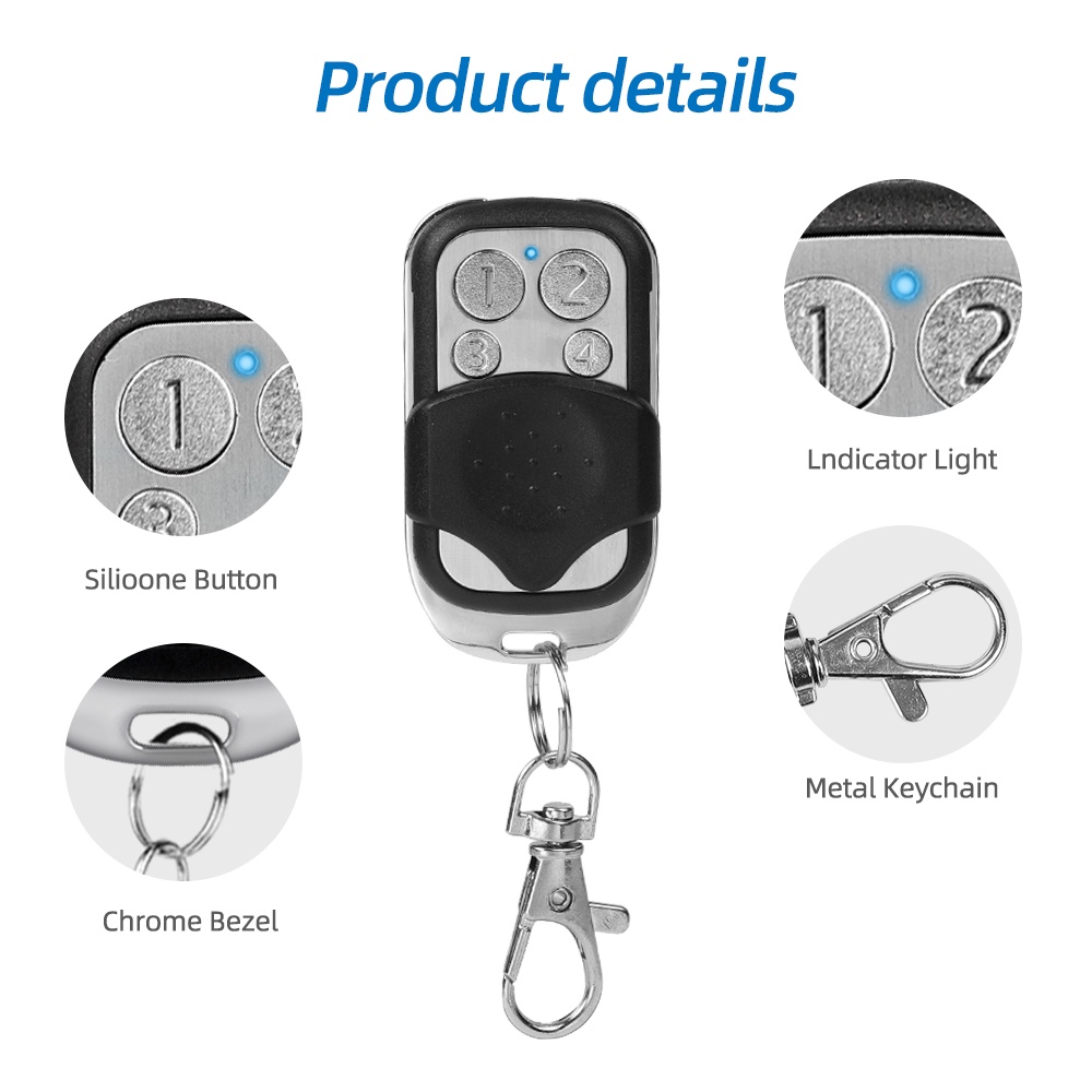 4CH Wireless RF Remote Control, 330/433/315 MHZ Remote Controller for ...