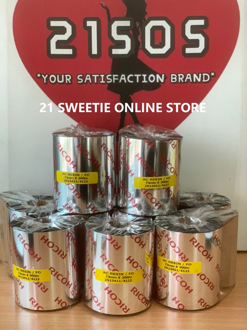 [1 roll] Ricoh Resin Ribbon 73x300 Premium Thermal Transfer Japan ...