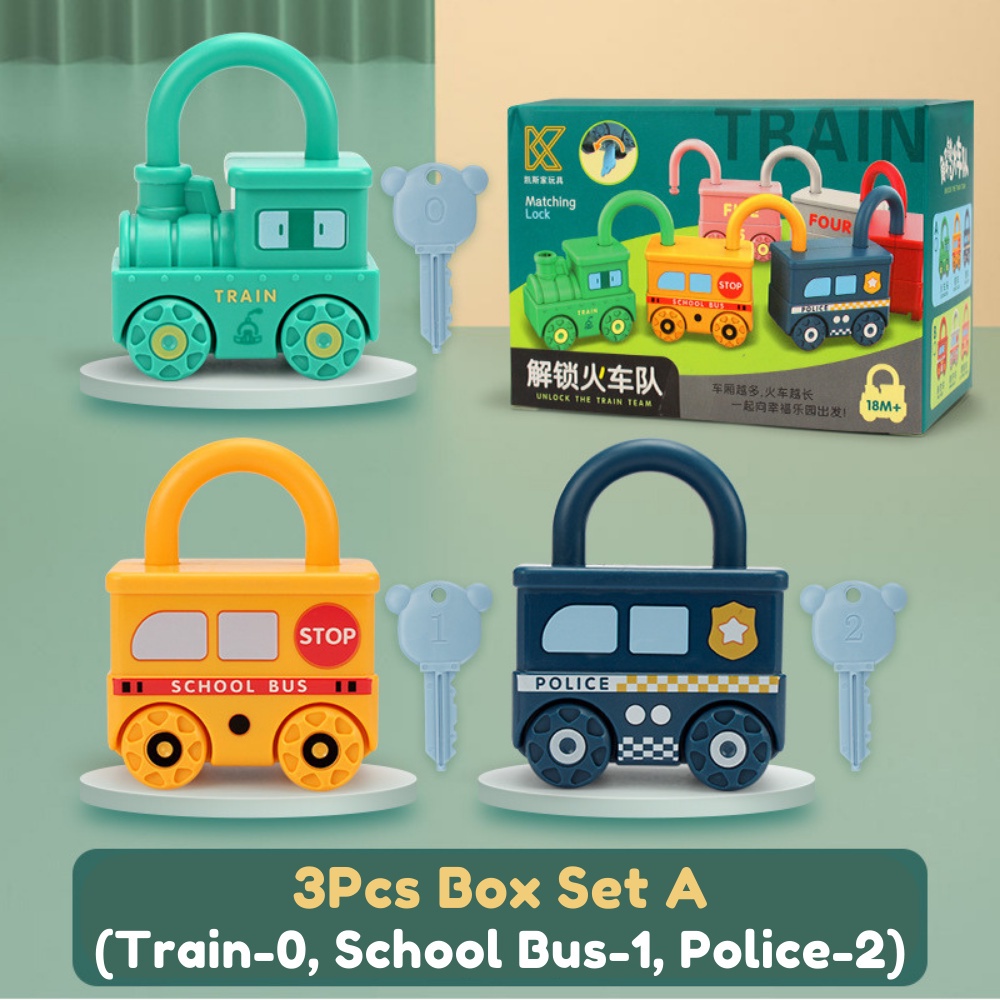 Connecting Train Number Learning Padlocks Toy [Single Unit] Kids Lock ...