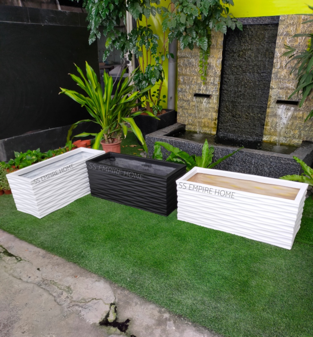 RUDI PB3 ALL Waves Planter Box Fiberglass Flower Pot Pasu Bunga Garden ...