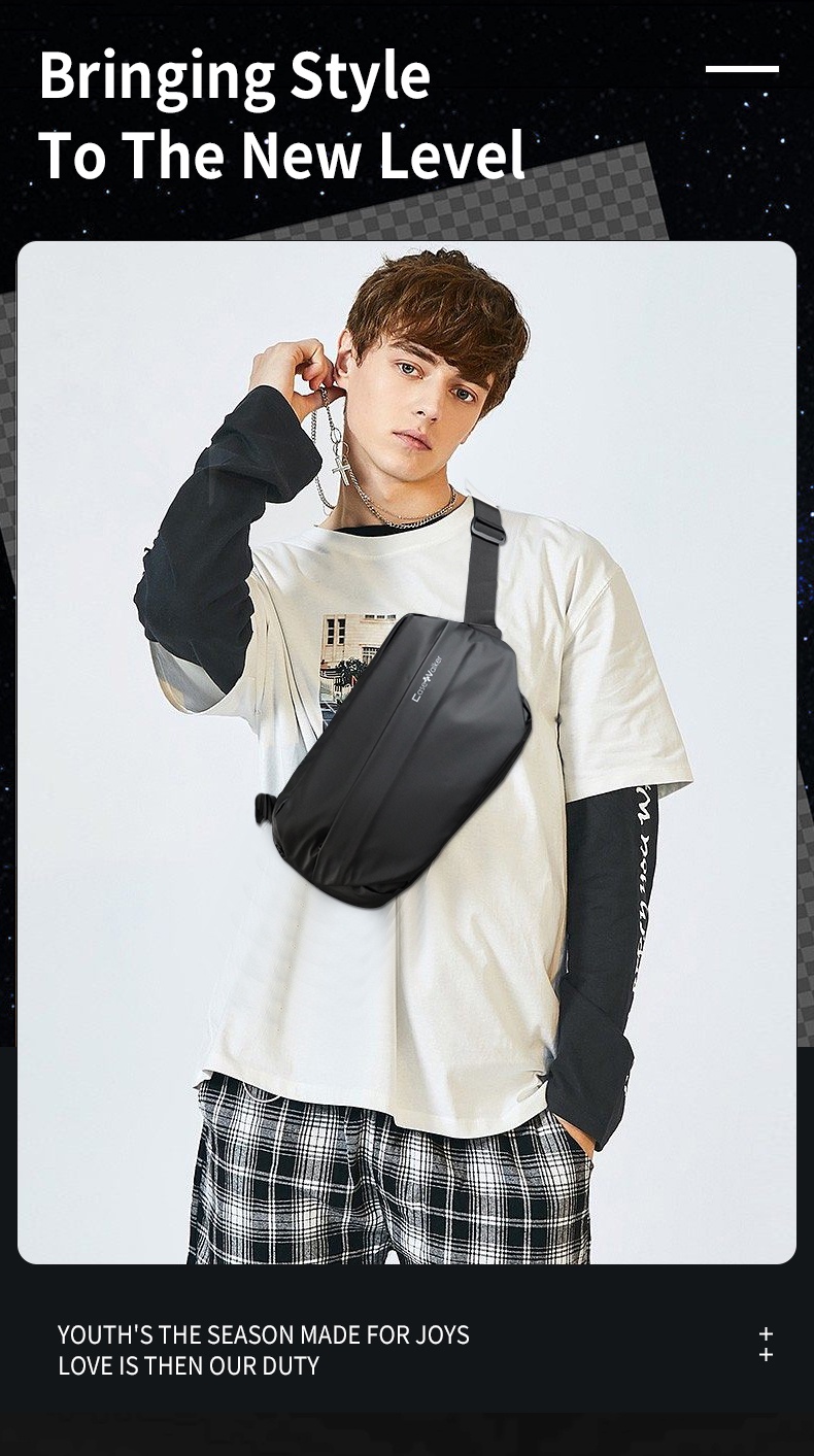 Case Valker Venture Sling Bag PU Crossbody Chest Bag YKK Zipper Water ...