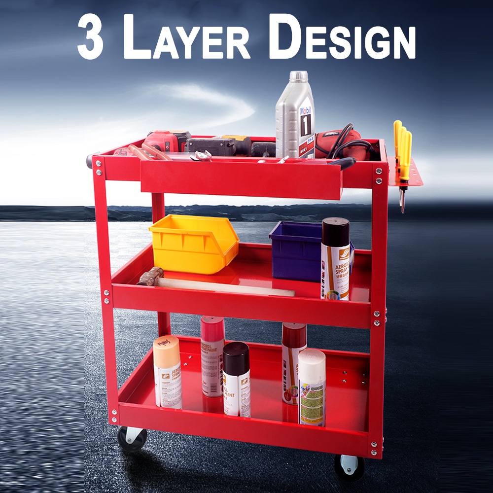 BuzzTech 400KG 3 Layer Trolley Tools Cart Metal Steel Service Tool ...