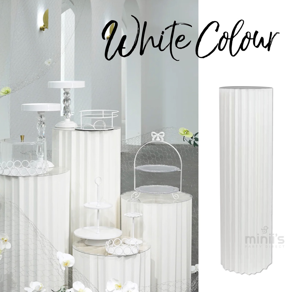MINIIS PARTY White Folding Cake Stand Dessert Stand Cylinder Stand Meja ...
