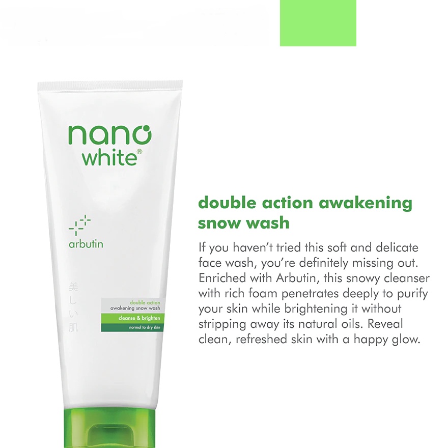 Nano White Awakening Snow Wash with Arbutin 100g (Cleanse & Brighten ...