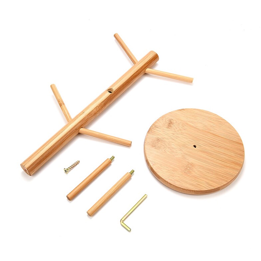 DC Wooden Cup Holder Wooden Japanese Style Tree Rack 6 Hook Shelves ...