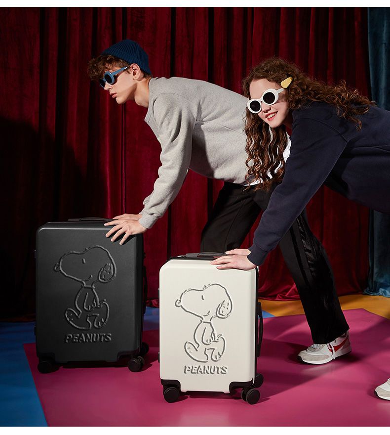 『Free Shipping』Snoopy Cartoon luggage student trolley suitcase travel ...