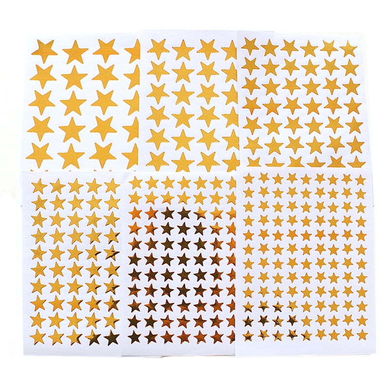 10sheets/bag Gold Star Sticker Stamping Five Pointed Star Sticker ...