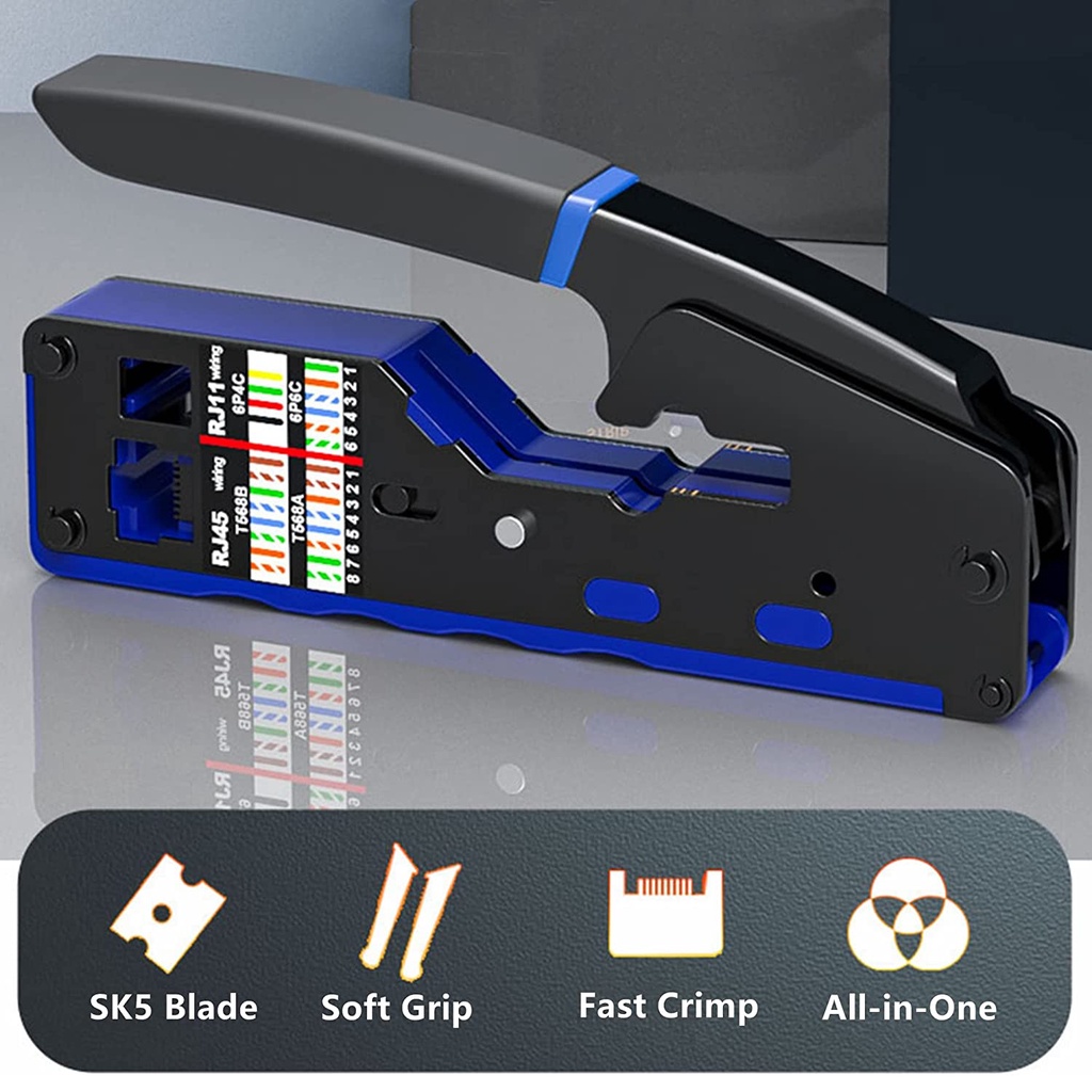 ZoeRax RJ45 Crimping Tool Pliers Network Crimper Stripper Cutter ...