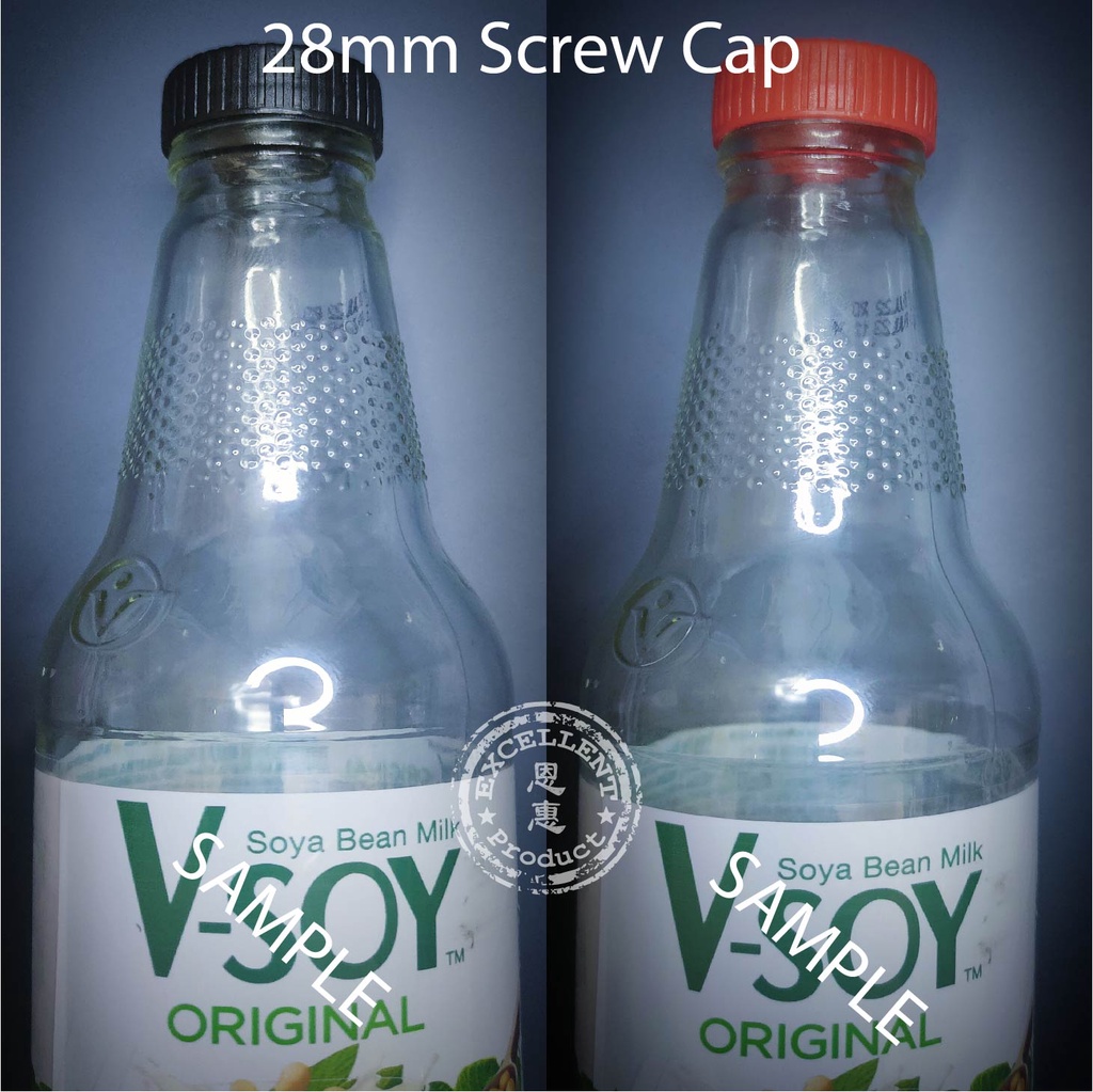 50/100PCS 28mm Red & Black bottle screw cap / tudung botol / penutup ...