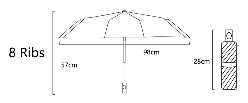 UPF 50+ UV Protection Fully Automatic Umbrella Anti UV Super Prevent Sun 8 Ribs 1 Touch Open ...
