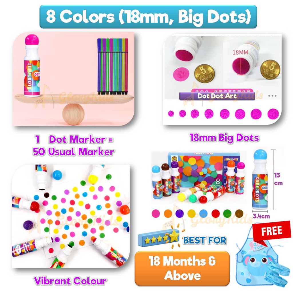SUPERDOTS Dot Marker Kids | Washable Dot Dot Pen | Kids Art Marker ...