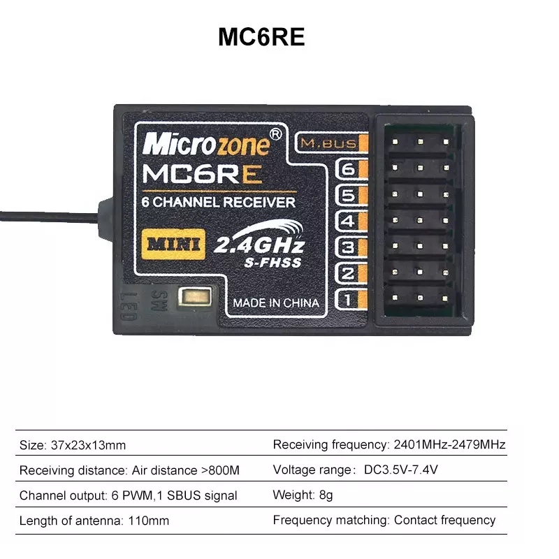 MicroZone MC6RE MC7RB MC9002 MIni M-SBUS Receiver 6CH MC8RE 8CH For MC6C MC8B Controller ...