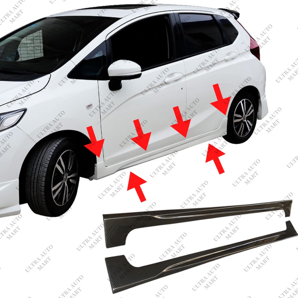 "RS"JAZZ GK5 SIDE SKIRT HONDA FIT ORIGINAL HONDA BODYKIT PP MATERIAL GOOD QUALITY ROCKER PANELS ...