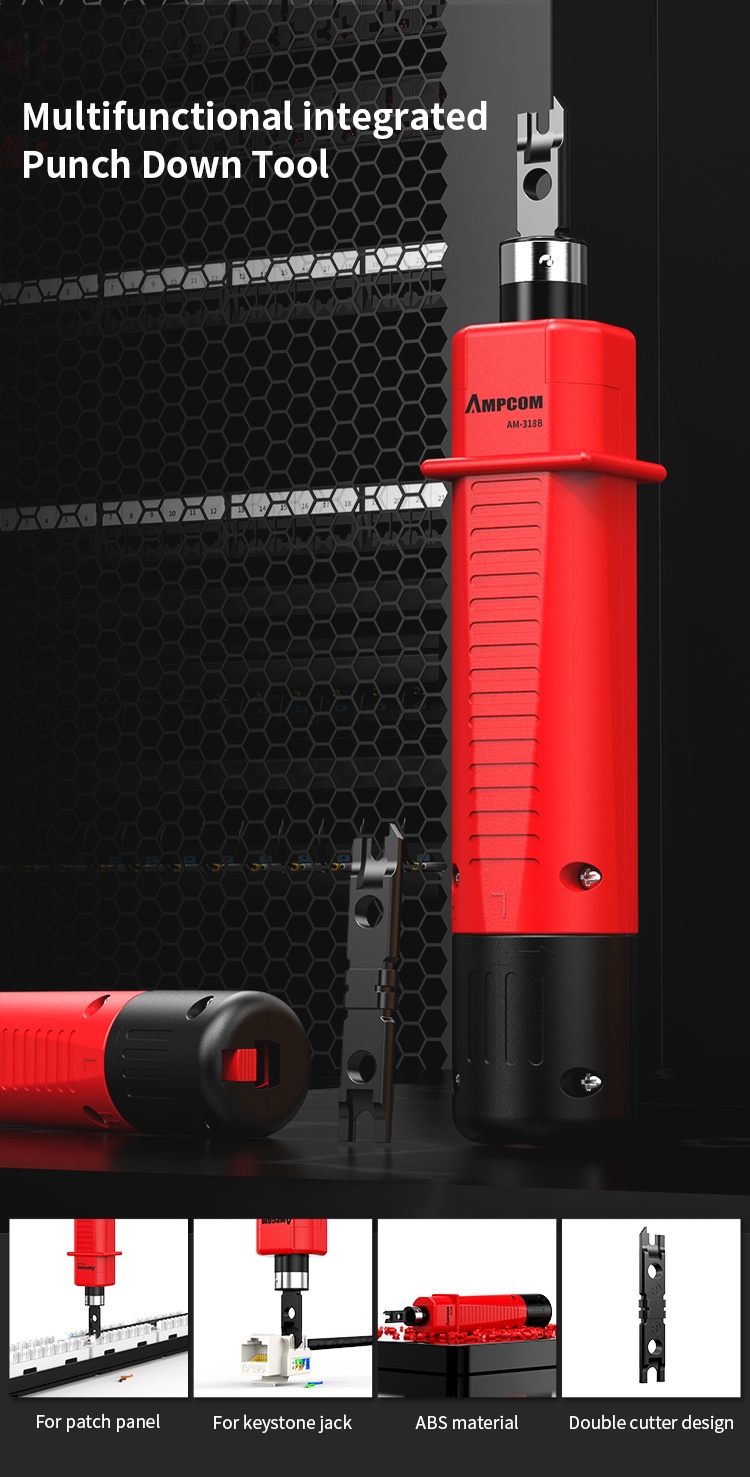 AMPCOM Punch Down Tool Type 110 Network Cable with Two Blade Telephone ...