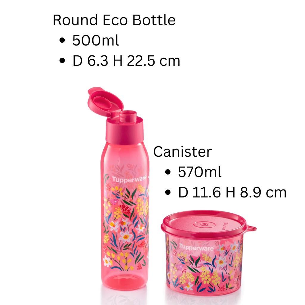 6 designs: Tupperware Hot Air Balloon Set/ Tuppao Bag/ Pretty Blooms eco bottle 500ml + canister ...