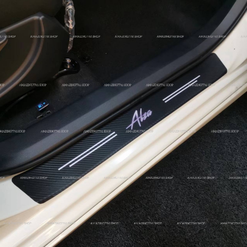 AMAZING NEW PERODUA ALZA 2022 CARBON FIBER DOOR STEP PU LEATHER REAR ...
