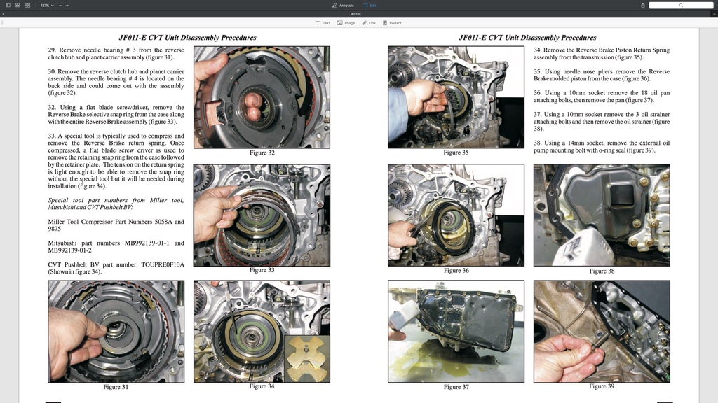 NISSAN AUTOMATIC TRANSMISSION REPAIR MANUAL JF011E (CVT)/L3N71B/L4N71B ...