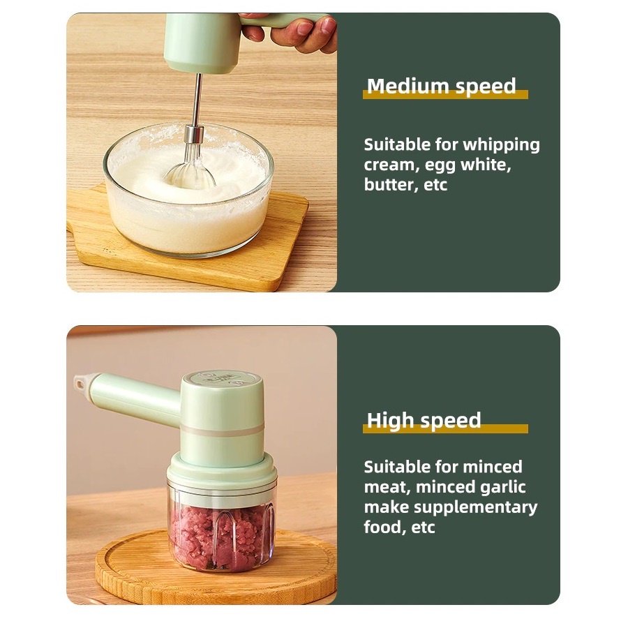 Aicook x Maidronic 3 In 1 Wireless USB Rechargeable Electric Chopper ...