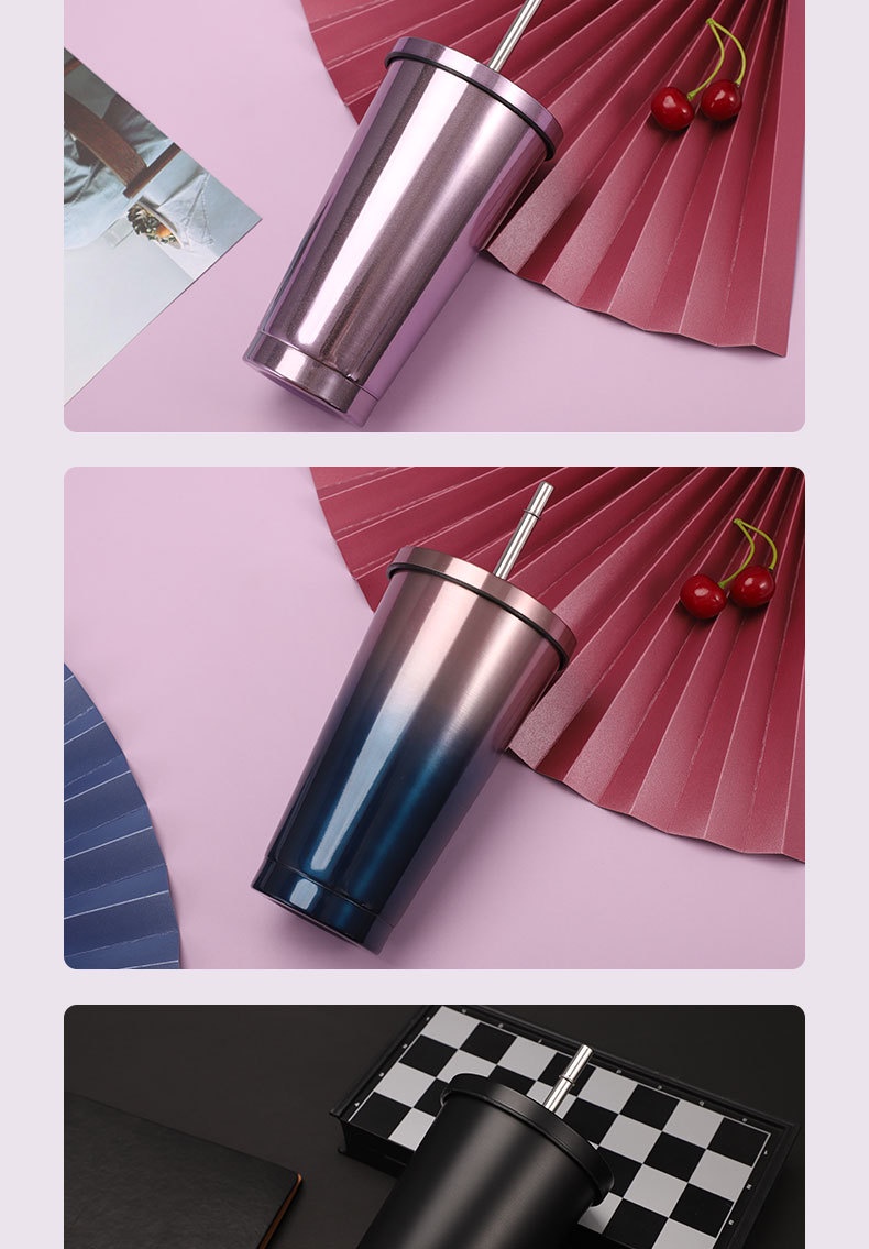 Tumblr stainless steel with straw 500ml water bottle hot and cold ...