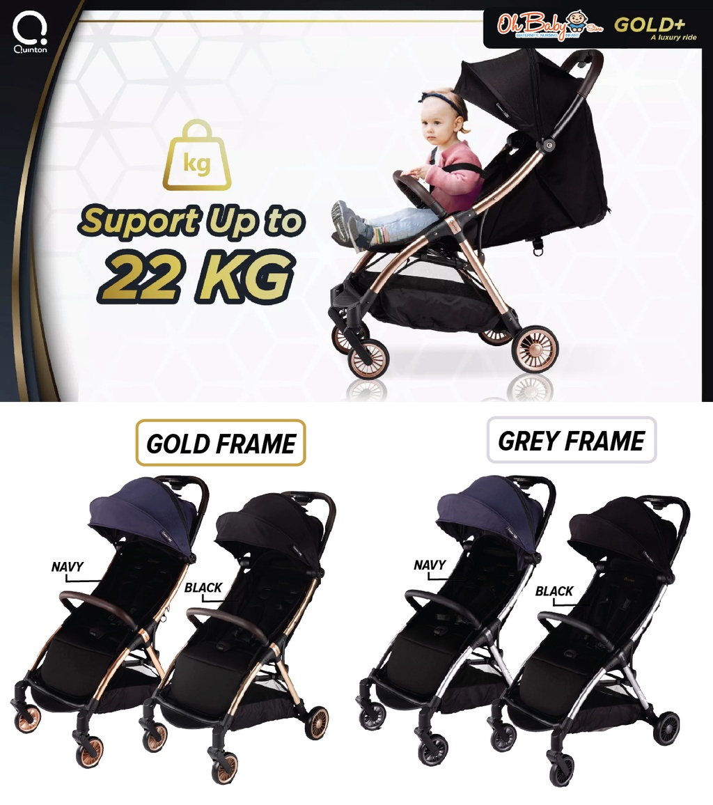 Quinton Gold+ Auto Fold Compact / Cabin Size Lightweight Baby Stroller ...