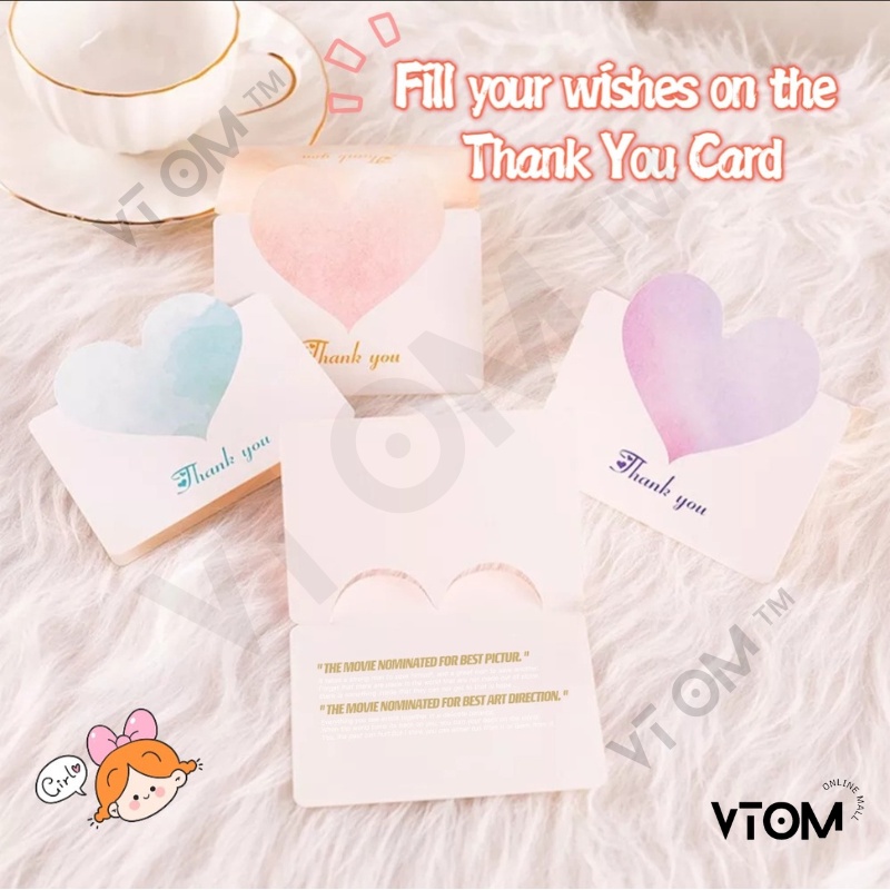 VTOM Love Thank You Card Doorgift Wedding Wish Card Gifts Greeting ...