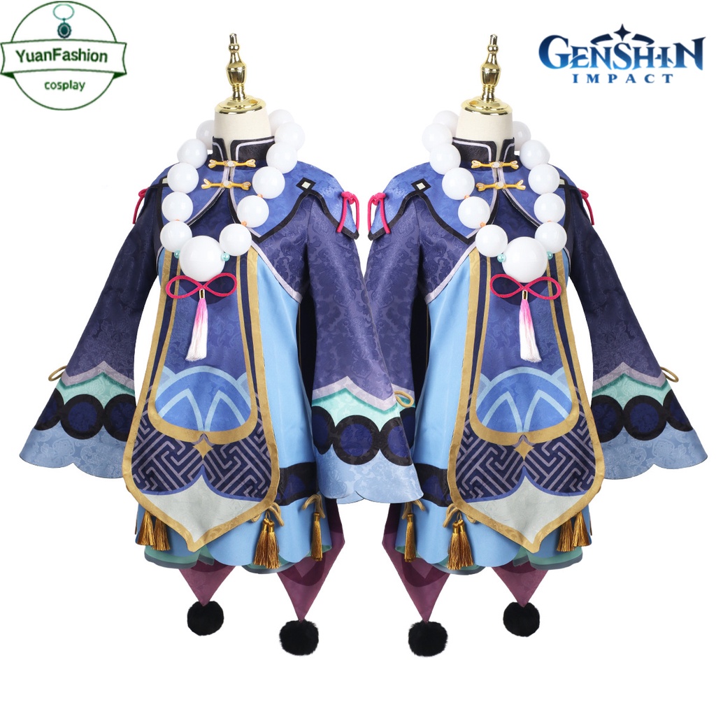[Sedia sedia] kesan Genshin Qiqi COS pakaian Zombie beku Cospaly Anime ...