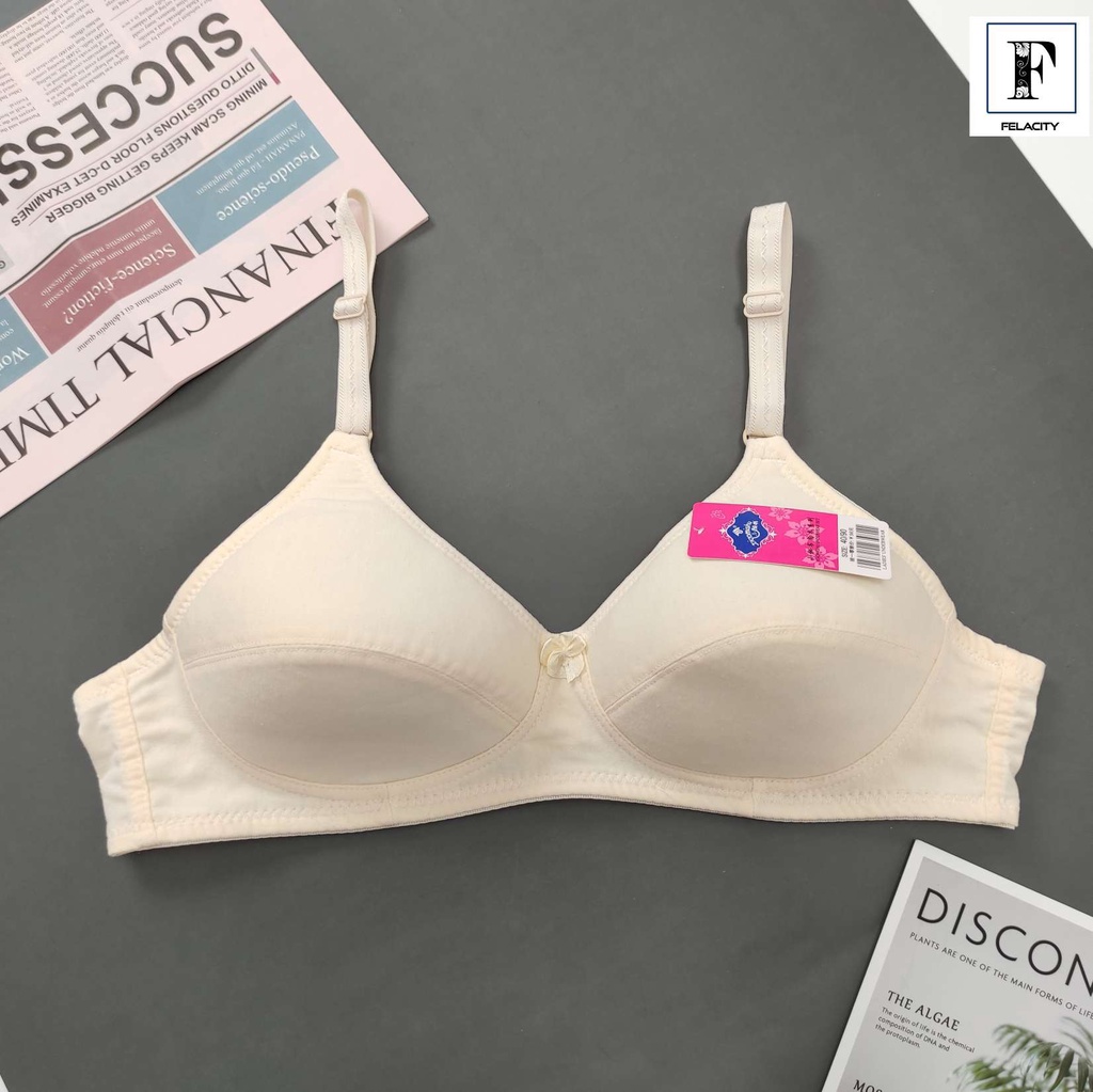 Women Bra Wireless Non Wired Thin Sponge Cup AB Plus Size Cotton Baju ...