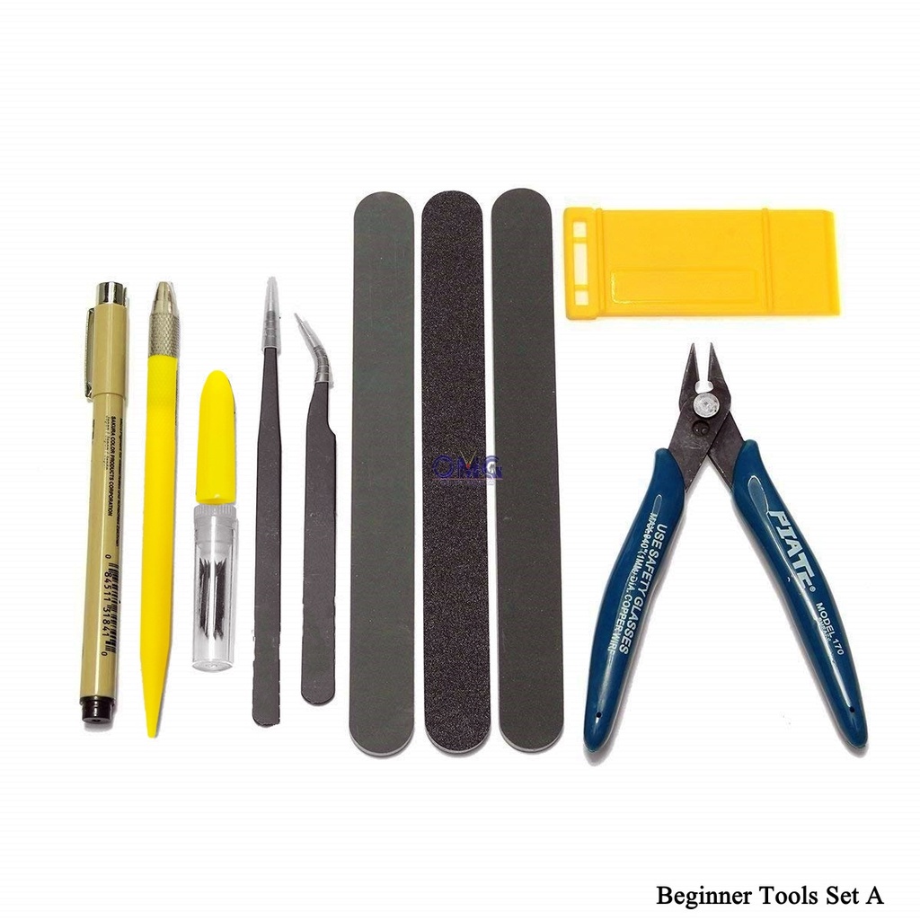 Tool Sets Gundam Basic Beginner Set Tweezers Polish sanding Plato Pen ...