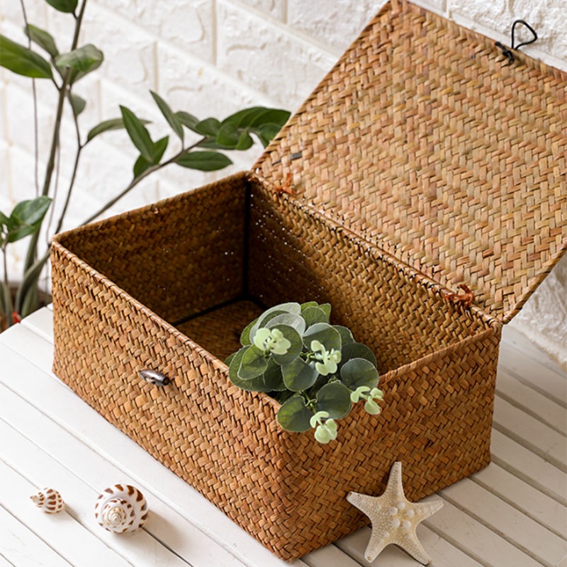 Rotan Hadiah bakul hantaran Handmade straw folding storage basket ...