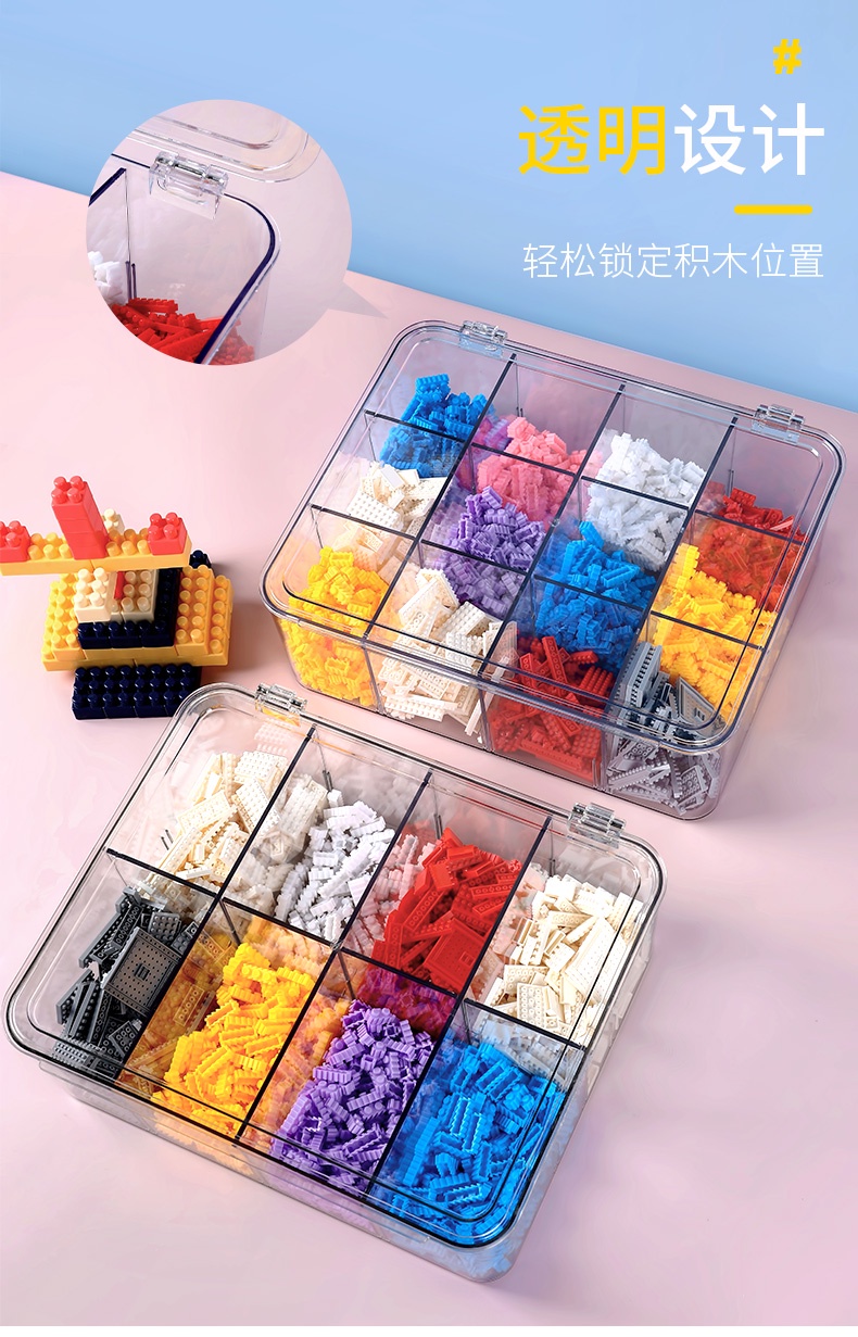 Toy Doll Stationary Building Block LEGO Storage Box Display Transparent ...