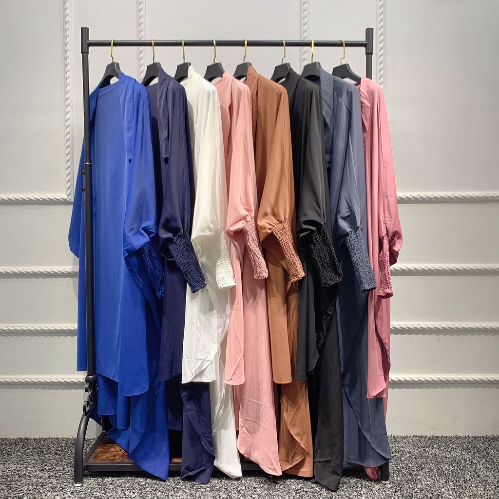 Muslim Women's Full Cover Two Pieces Long Hijab Thobe Abaya Set Jilbab ...