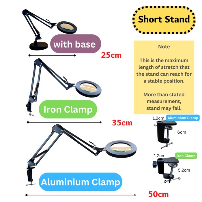 8X Magnifying Glass With LED Light (With Clamp) / Light Magnifier ...