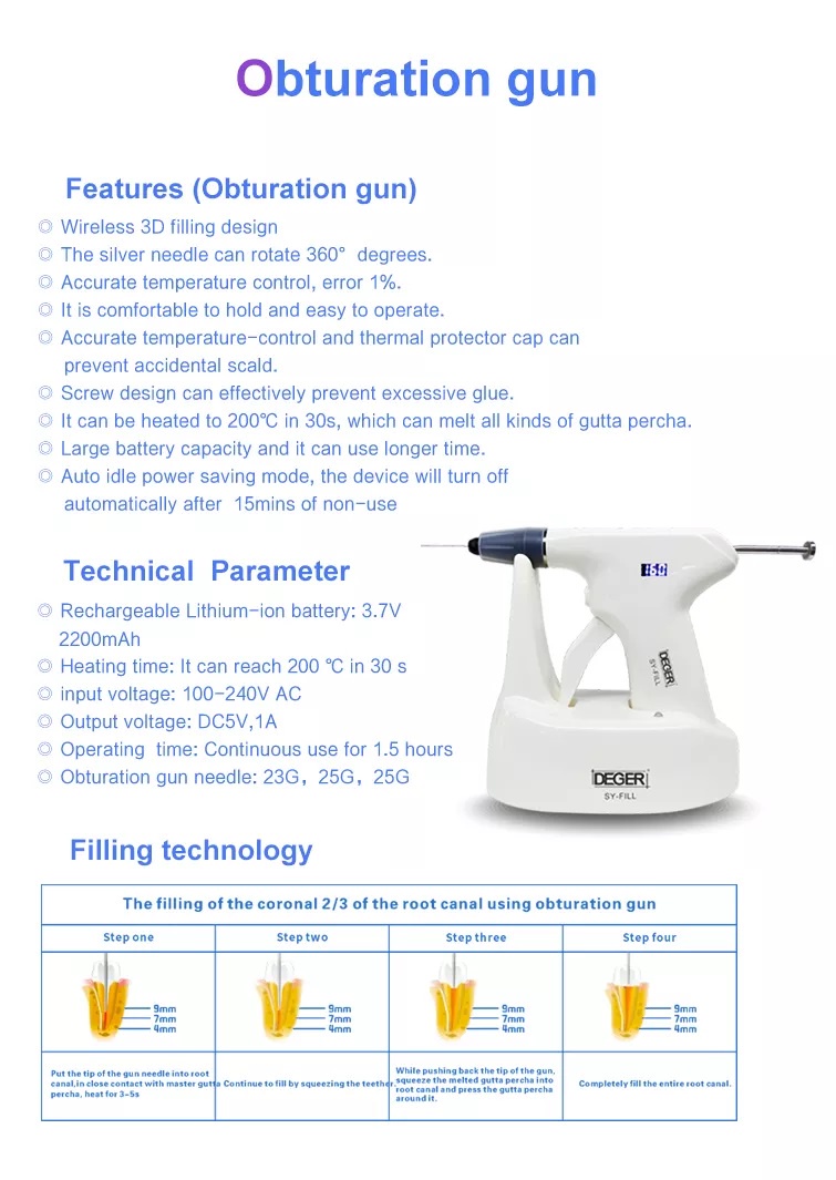 NICEDEN Dental Endo Obturation System Gun Heated Pen Percha Gutta Tips ...