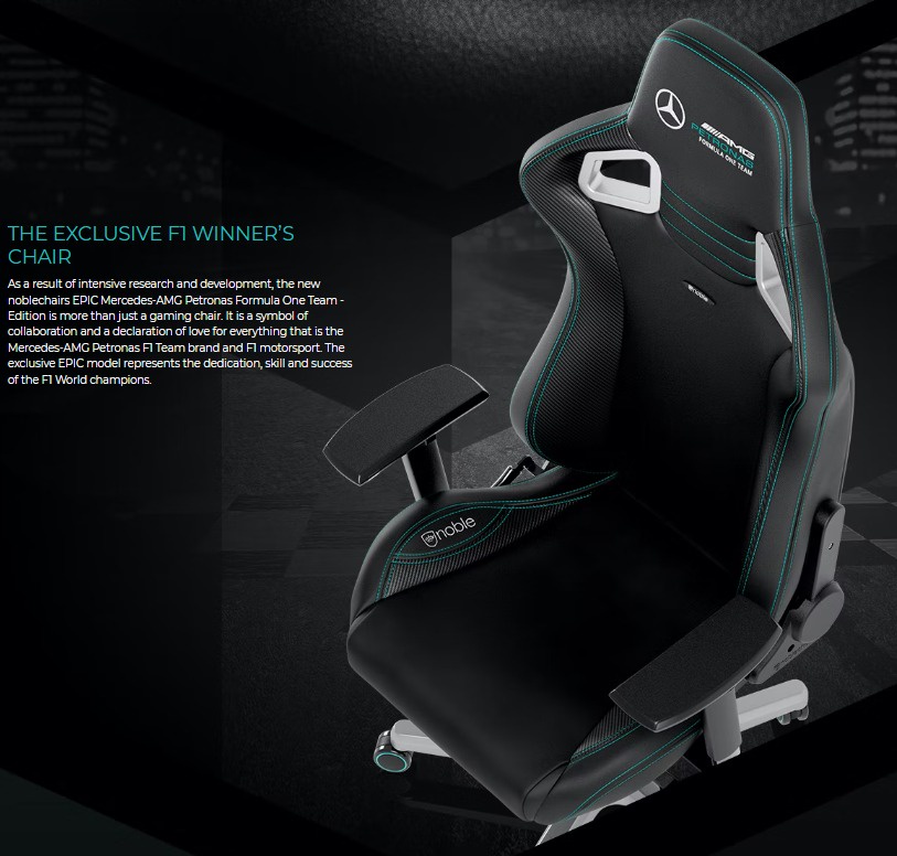 NOBLECHAIRS EPIC MERCEDES-AMG PETRONAS F1 TEAM-2021 GAMING CHAIR - PGW ...