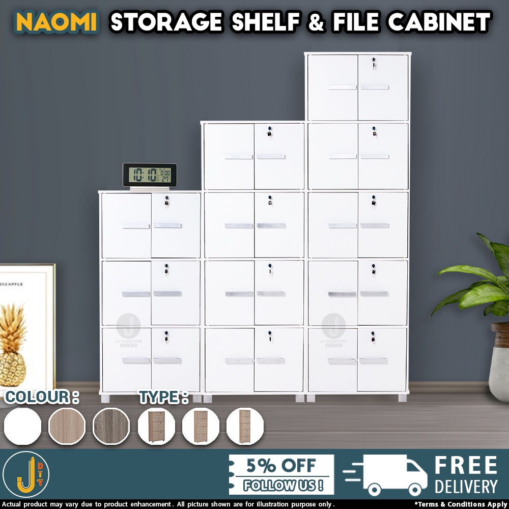 [JJ Furniture DIY] Naomi Storage Shelf with 2 Doors and Lock File ...