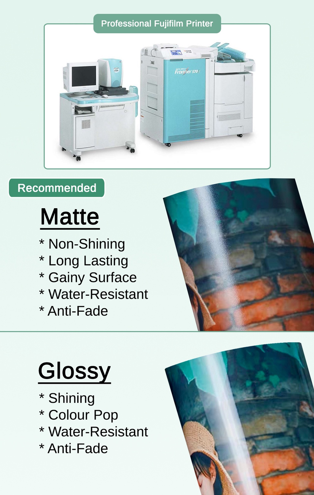 5R,6R,8R,8x8,8x12,A4 Photo Print Fujifilm Photo Paper waterproof paper ...