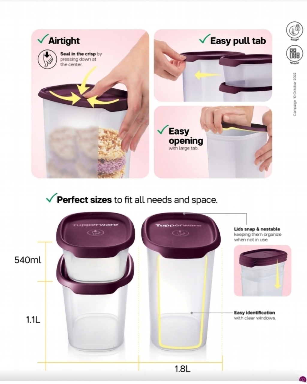 Tupperware One Touch Fresh Set | Shopee Malaysia