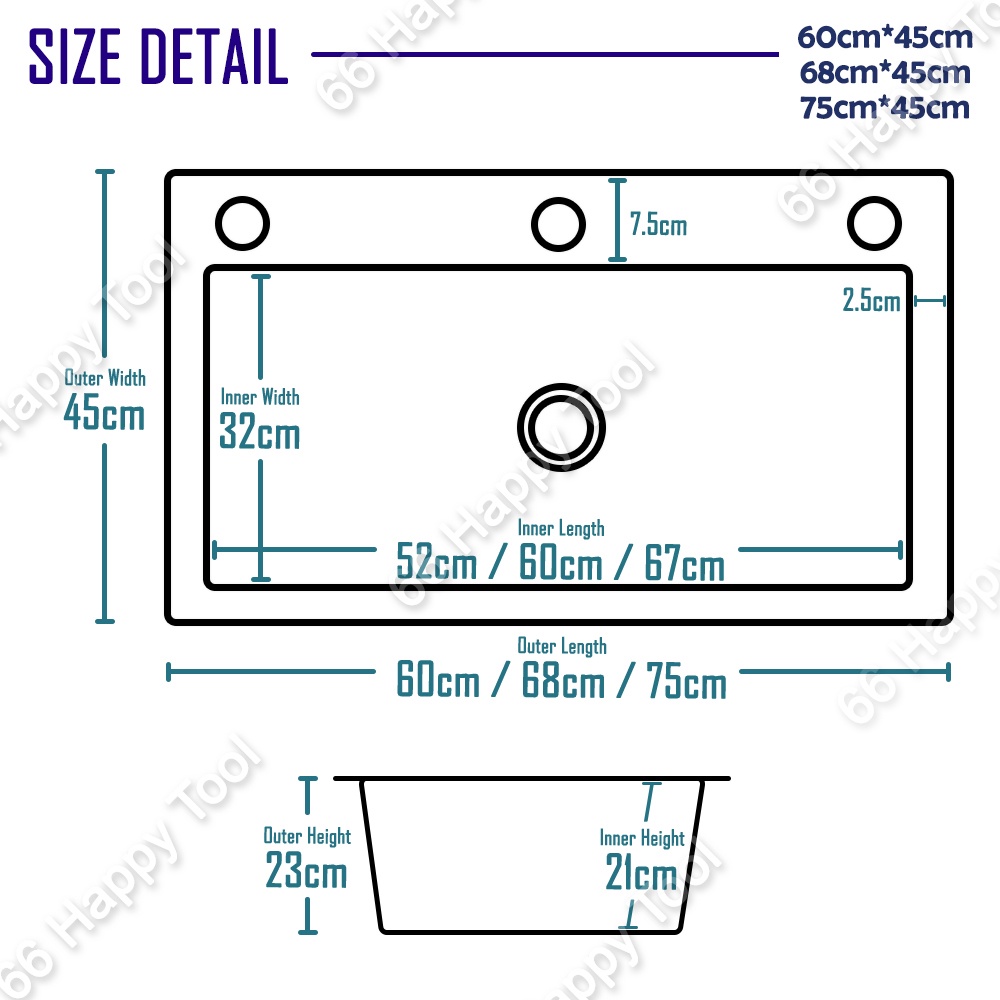 [Combo Set] EUROUK Sink Nano Black Stainless Steel Single Bowl 60/68 ...