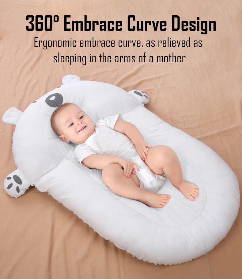 EZYLITTLES Baby Bionic Bed with Pillow Large Nest Bed Cot Infant ...