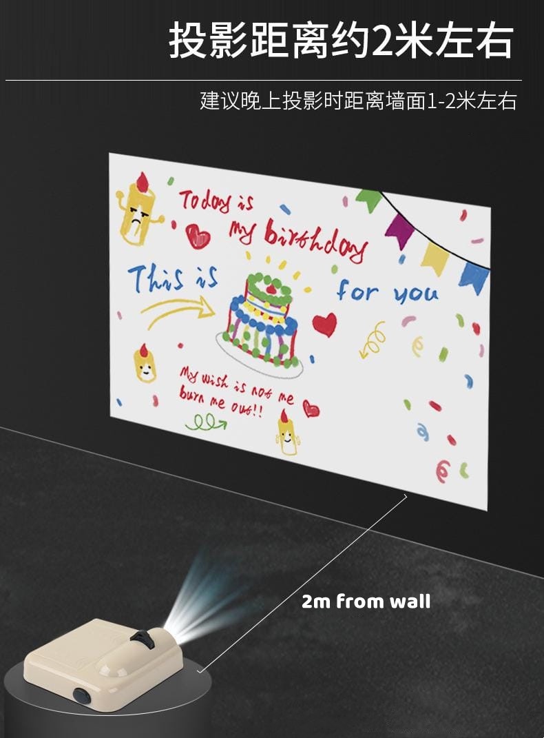 【JS Bakery Store】Mini Creative Happy Birthday Photo Projector ...