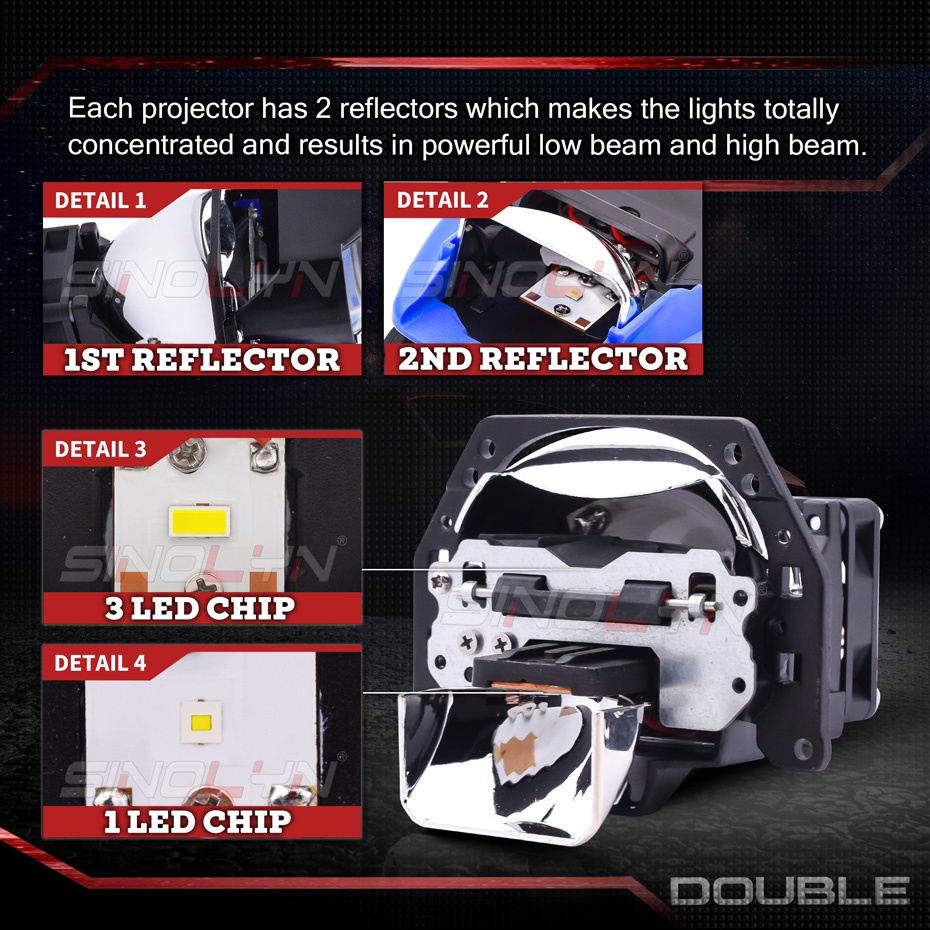 3.0 Inch 36000LM Bi-LED Projector Lens 130W Headlight Hella 3R G5 Dual ...