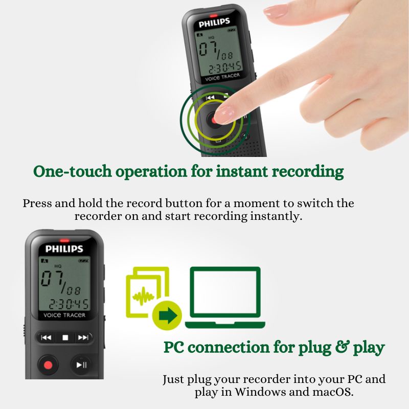 Philips DVT1150 4GB / DVT1250 8GB Digital Voice Recorder | Shopee Malaysia