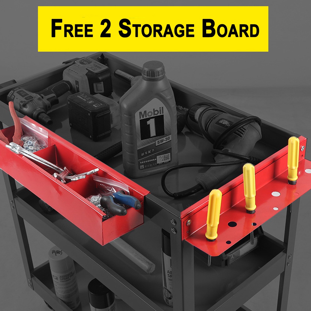 BuzzTech 400KG 3 Layer Trolley Tools Cart Metal Steel Service Tool ...