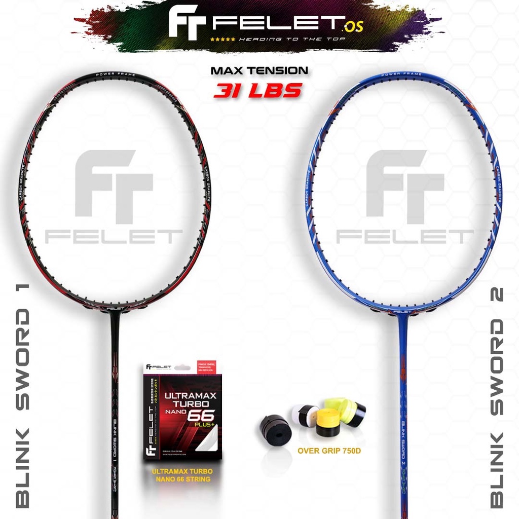 FELET Blink Sword 1 And Blink Sword 2 Badminton Racket 3U 4U Max ...