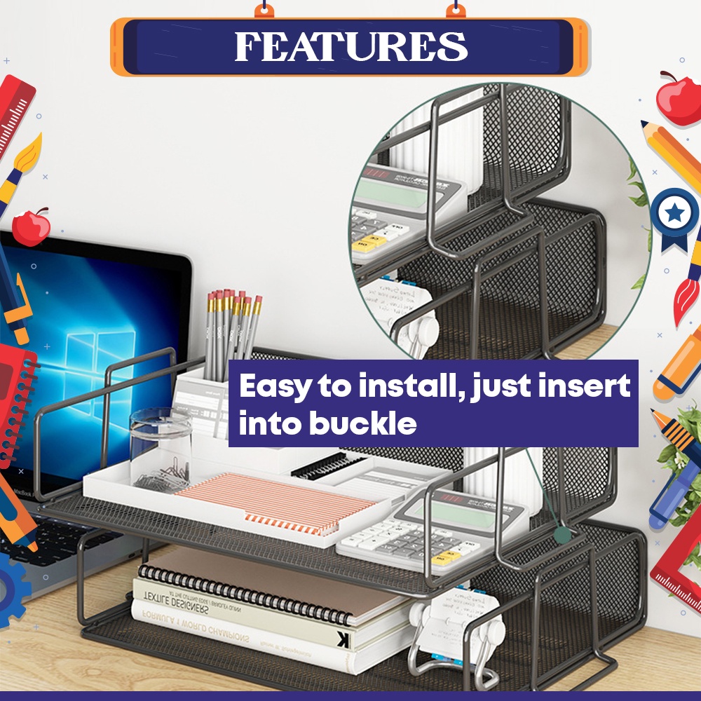 Innohut Metal Document Sorage Rack Document Tray Desktop Paper ...